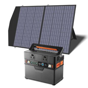 allpowers 300w portable power station with solar panel 100w, 288wh solar generator with portable solar panel included, solar power for outdoor camping travel rv laptop phone