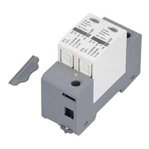 Jeankak DC Power Surge Protector, 20 40KA 500VDC Voltage Surge Arrester Device Protection Device DIN Rail Mount Surge Protector