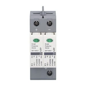 Jeankak DC Power Surge Protector, 20 40KA 500VDC Voltage Surge Arrester Device Protection Device DIN Rail Mount Surge Protector