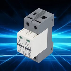 Jeankak DC Power Surge Protector, 20 40KA 500VDC Voltage Surge Arrester Device Protection Device DIN Rail Mount Surge Protector