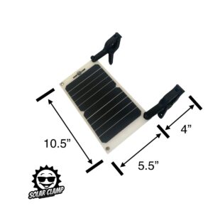 Versapong Portable Solar Clamp- Solar Panel Charger- Recharge Phones, Devices, Power Banks, Ear Buds, Headphones- Securely Mount with Attached Clamps- Stay Charged During All Outdoor Activities