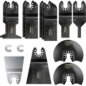 15pcs universal oscillating tool oscillating saw blades, oscillating multitool quick release saw blades for wood metal plastics, fit fein multimaster porter cable bosch ryobi dewalt milwaukee rockwell