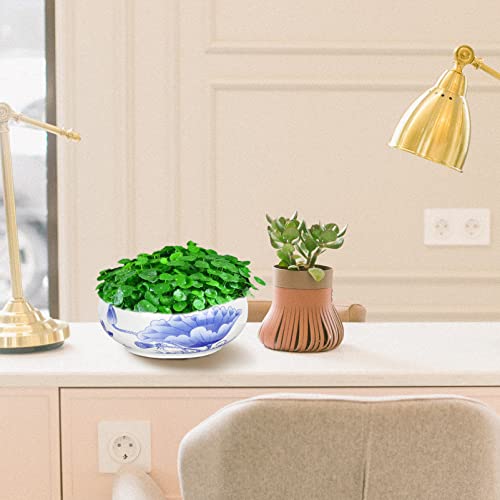 Cabilock Blue and White Porcelain Flowerpot Water Lily Ceramic hydroponic Terrarium Garden Shallow Pot Modern Flower Pot Small Cactus pots Round Shallow Pot Plant Ceramics Window Frame