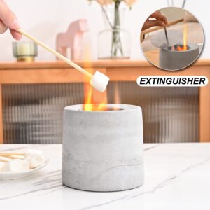 tafite Table Top Firepit Portable Rubbing Alcohol Mini Fire Place Indoor Outdoor Smores Maker Concrete Bowl Pot Fireplace(Heat Insulation Material)