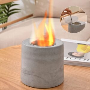 tafite Table Top Firepit Portable Rubbing Alcohol Mini Fire Place Indoor Outdoor Smores Maker Concrete Bowl Pot Fireplace(Heat Insulation Material)