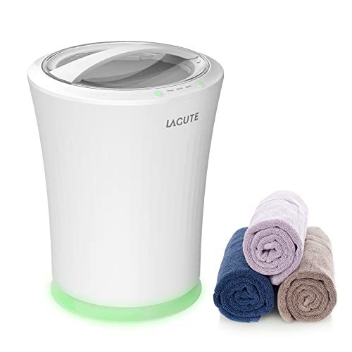 Lagute iSnug Towel Warmer for Bathroom, with 3-Level Timer, Warning Alarm & RGB Light, Auto Shut-Off, 5.3 Gal Heating Bucket for Bathrobe, Blanket, White