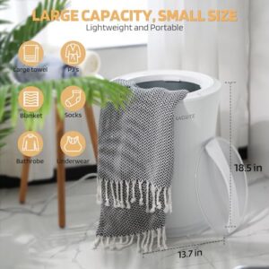 Lagute iSnug Towel Warmer for Bathroom, with 3-Level Timer, Warning Alarm & RGB Light, Auto Shut-Off, 5.3 Gal Heating Bucket for Bathrobe, Blanket, White