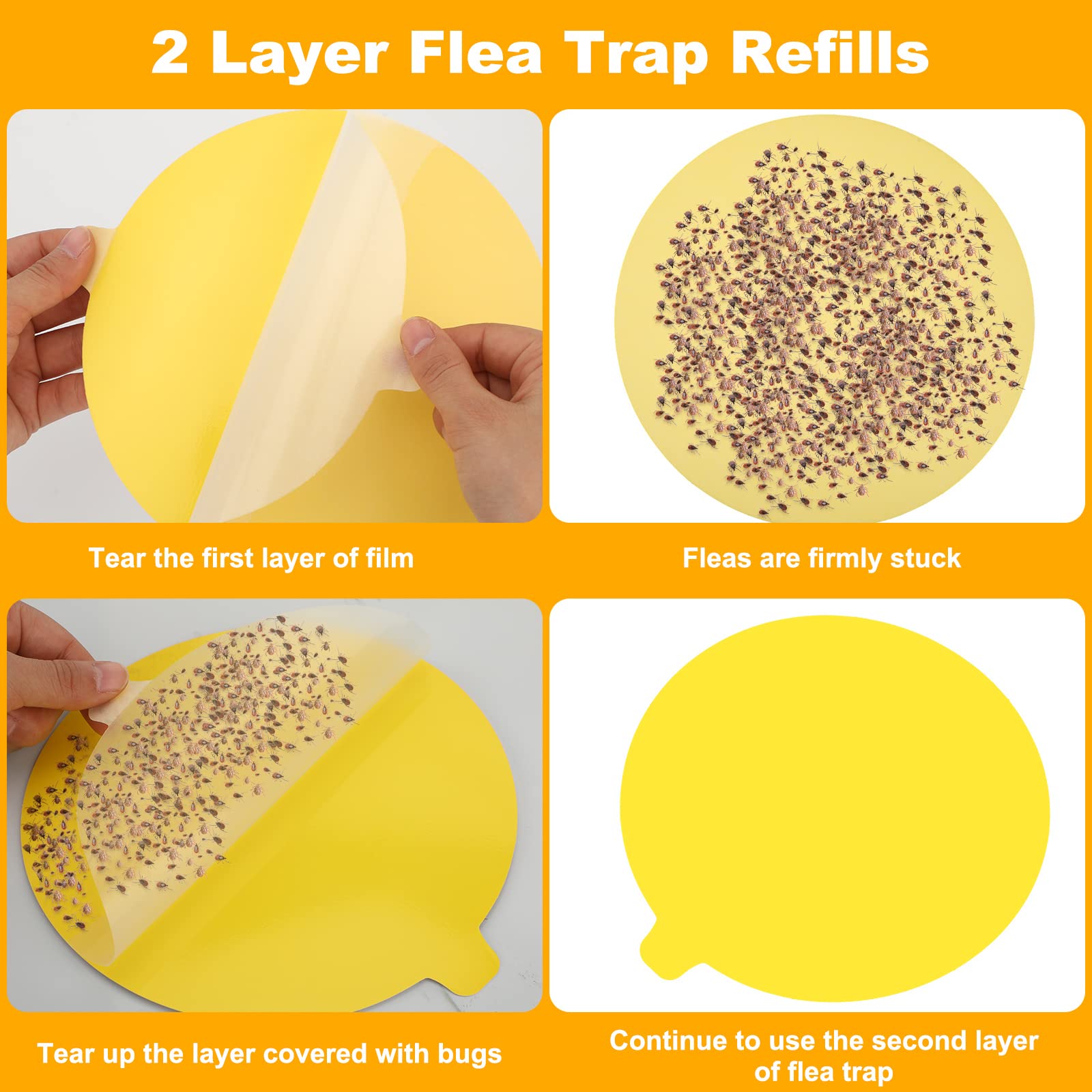 12 Pieces Flea Trap Replacements Glue Discs 2 Layers Dome Glue Board Replacement Pads, Non Toxic, 7.1 Inch Natural Glue Discs Refills for Pest Control Flea Trap