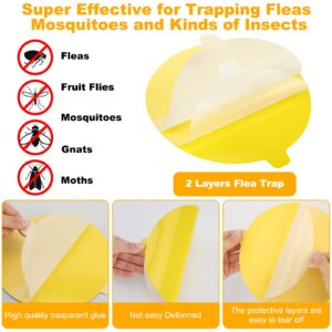 12 Pieces Flea Trap Replacements Glue Discs 2 Layers Dome Glue Board Replacement Pads, Non Toxic, 7.1 Inch Natural Glue Discs Refills for Pest Control Flea Trap