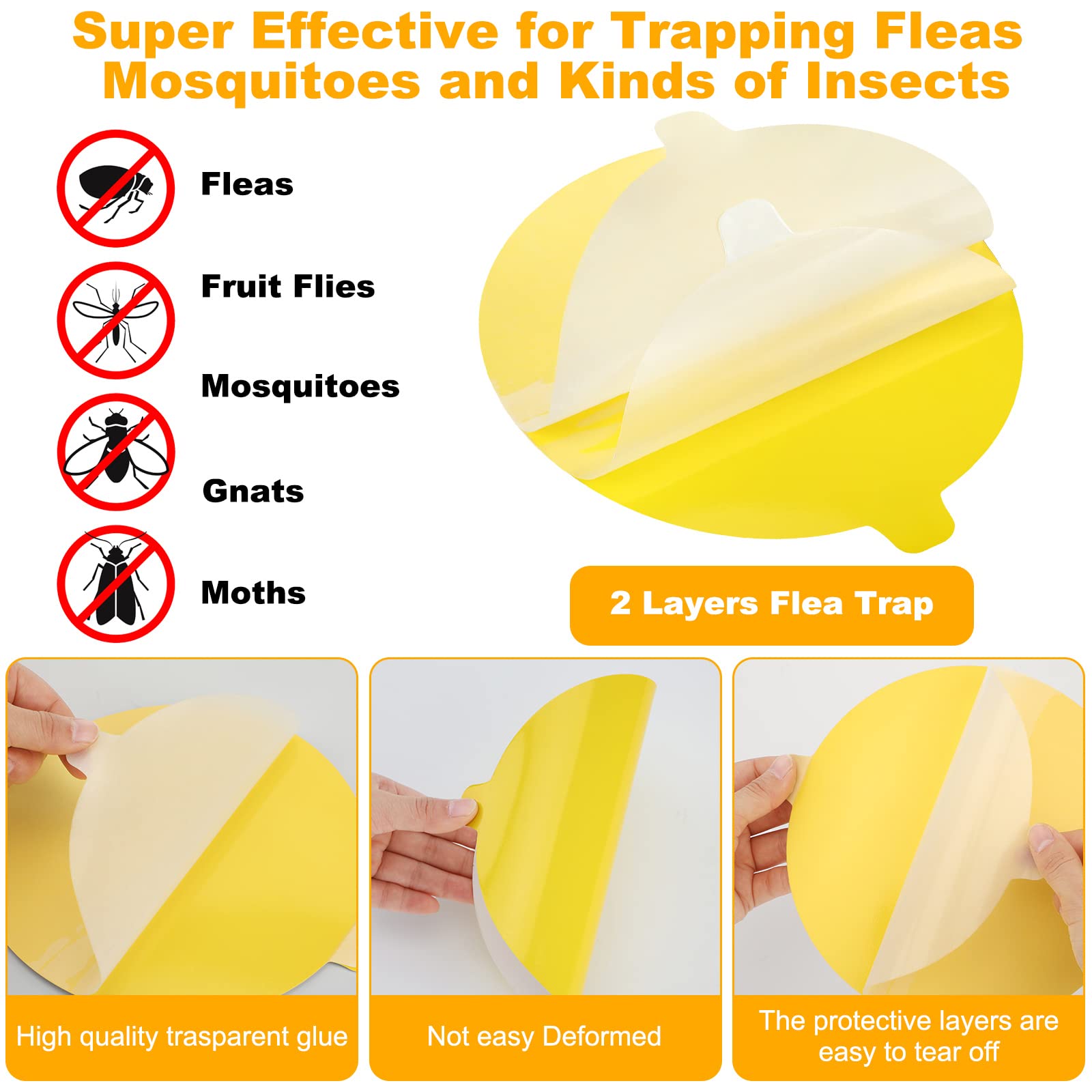 12 Pieces Flea Trap Replacements Glue Discs 2 Layers Dome Glue Board Replacement Pads, Non Toxic, 7.1 Inch Natural Glue Discs Refills for Pest Control Flea Trap