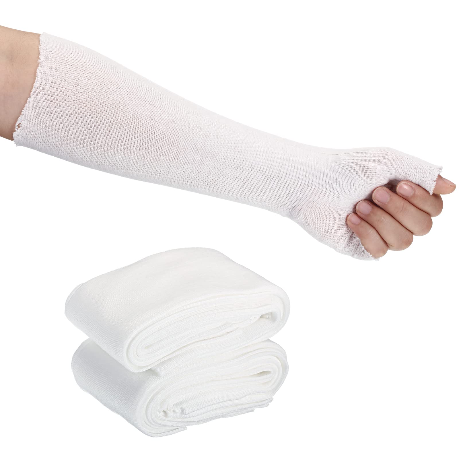 Nuanchu Tubular Stockinette Tubing Cotton Stockinette for Pre Wrap Use Elastic Arm Cast Stockinette for Arm Wrist Thumb Spica Stockinette Tubing Soft Wrist Arm Wraps (20 Pcs, 3.14 x 11.8 Inch)