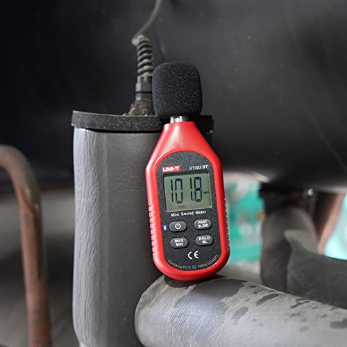 UNI-T Decibel Meter UT353BT, Digital Sound Level Meter 30-130dB Audio Noise Volume Measure Device Free App for iOS/Android, Max/Min Fast/Slow Data Hold LCD Backlit Auto Shutdown