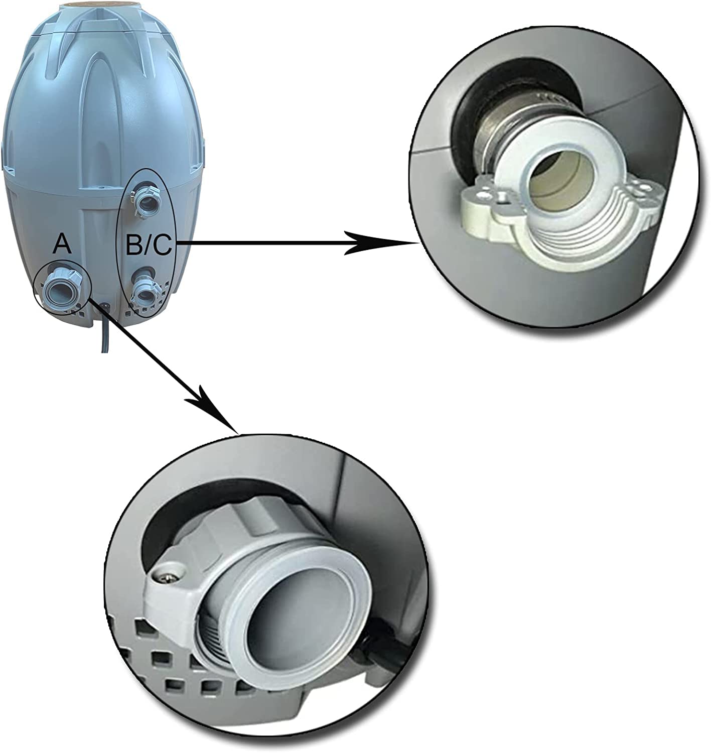 FSYHVVY Replacement Connector Seals Gaskets Washers for Coleman Lay-Z-Spa, A and B/C (2A+4B/C)