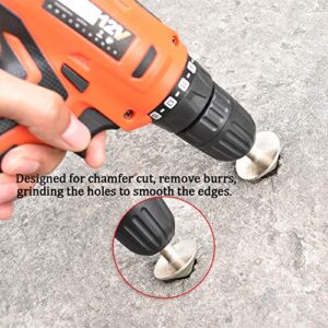 Diamond Countersink Drill Bits Chamfer Cutter 1-3/16" & 1-9/16" & 2" (30/40/50mm) Tapered 90 Degree 5/16" & 3/8" Shank Hole Grinding Tool for Glass Marble Ceramic Grit #150-3Pcs