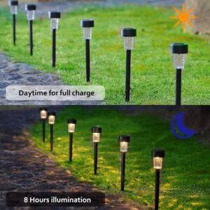 Dynaming 16 Pack Outdoor Solar Pathway Lights, Warm White LED Solar Powered Walkway Lights, Waterproof Landscape Decorative In-Ground Lighting for Garden Lawn Patio Yard Deck Driveway