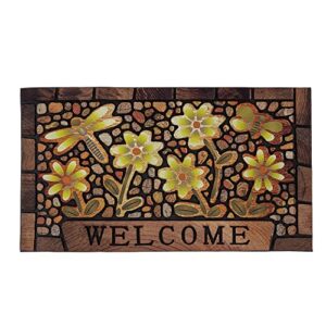 durable welcome mat outdoor,17x30 inch heavy duty non-slip rubber front door mat outside door mat entrance rug,apply to home high traffic area,porch, patio, farmhouse，entryway floor mats