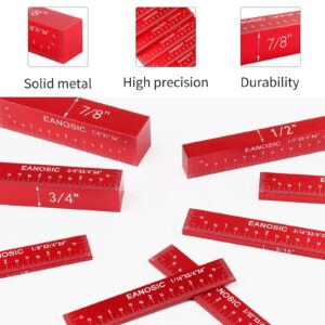 EANOSIC Setup Blocks Height Gauge Set, 8pcs Precision Aluminum Setup Bars for Router and Table Saw Accessories Woodworking Set Up, Bars Include Laser Engraved Size Markings (Extra Long 4 Inch)