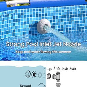 SUMMERBUDDY Above Ground Pool Parts Kit, Replacement Pool Pump Part with Split Plunger Valve, Plunger Valve, 1.5" Inlet Water Nozzle, 1.25" Outlet Strainer, Pool Hose Adapter