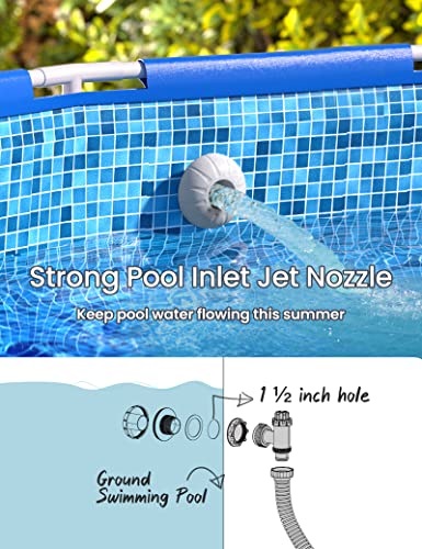 SUMMERBUDDY Above Ground Pool Parts Kit, Replacement Pool Pump Part with Split Plunger Valve, Plunger Valve, 1.5" Inlet Water Nozzle, 1.25" Outlet Strainer, Pool Hose Adapter