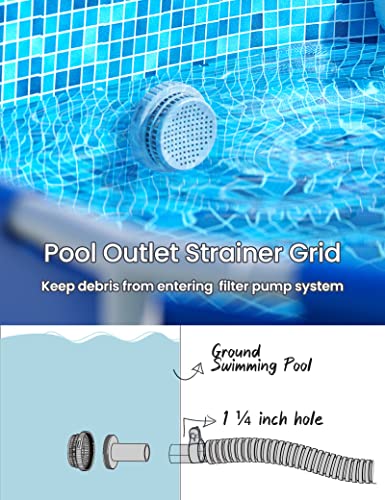 SUMMERBUDDY Above Ground Pool Parts Kit, Replacement Pool Pump Part with Split Plunger Valve, Plunger Valve, 1.5" Inlet Water Nozzle, 1.25" Outlet Strainer, Pool Hose Adapter