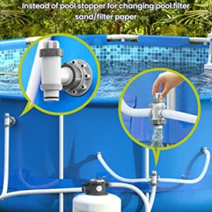 SUMMERBUDDY Above Ground Pool Parts Kit, Replacement Pool Pump Part with Split Plunger Valve, Plunger Valve, 1.5" Inlet Water Nozzle, 1.25" Outlet Strainer, Pool Hose Adapter