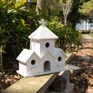 HHWODB Birdhouse Premium Bluebird Houses for Outside, Attract Beautiful Birds to Your Garden and Yard - Durable Outdoor Birdhouses 4 Hole Bird Houses for Outside Hanging