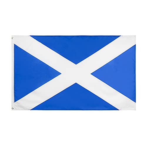 ANJOR Scotland Flag 3x5Fts - Scottish Flags With Brass Grommets 3 X 5 Ft