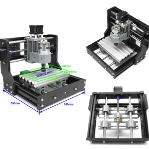 RATTMMOTOR CNC 1610 PRO 3 Axis GRBL Control DIY Mini CNC Router Machine Kit with Offline Controller and 14pcs ER11 Collets CNC Engraving Milling Machine for Cutting Wood Plastic Acrylic PVC PCB