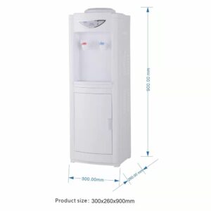 RICA-J Top Loading Water Cooler Dispenser, 5 Gallon Hot & Cold Water Dispenser with Child Safety Lock, Built-in Storage Cabinet Freestanding Water Cooler for Home Office, White (RJ06VWD02B)