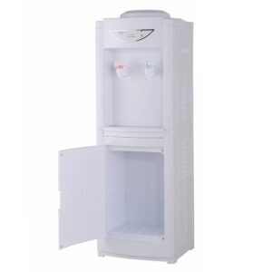 RICA-J Top Loading Water Cooler Dispenser, 5 Gallon Hot & Cold Water Dispenser with Child Safety Lock, Built-in Storage Cabinet Freestanding Water Cooler for Home Office, White (RJ06VWD02B)