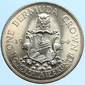 1964 bm 1964 bermuda british colony large elizabeth ii vi crown good uncertified