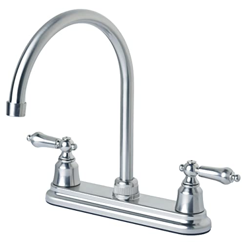 Laguna Brass 1205SS RV Mobile Home Non-Metallic High Arc Swivel Kitchen Sink Faucet Brushed Nickel Finish