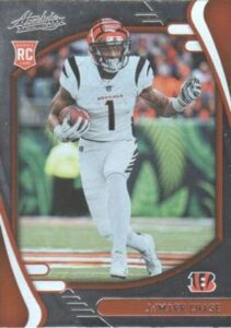 2021 panini absolute retail #105 ja'marr chase rc rookie card cincinnati bengals official nfl football trading card in raw (nm or better) condition