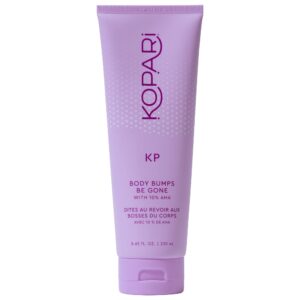 kopari kp body bumps be gone exfoliating body scrub with 10% aha, to smooth skin, reduce bumps, decongest pores, clarifying, gently exfoliate & wash | 8.45 fl oz tube