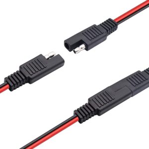 ZUYOOK 18AWG SAE Y Splitter Adapter Cable SAE Y Splitter 1 to 2 SAE Extension Cable SAE DC Power Automotive Connector Cable for Solar Panel and DC Power Supply Connector Cable 12inch/30cm (2PACK)