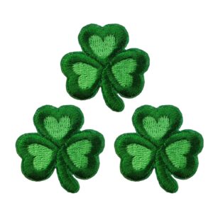 shamrock iron on patch, st. patrick's day irish clover embroidered sew on patches, shamrock tshirt women diy