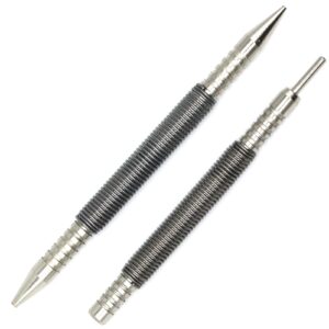 whlling 2-piece dual head nail setter and hinge pin punch set, hammerless 1/32″& 1/16″spring nail set, 5000 psi striking force door pin removal tool