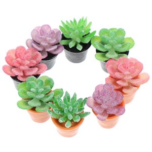 toyandona 16pcs miniature bonsai figurines mini potted succulents artificial dollhouse plant miniature desktop collectible statue for diy mini gardening decor