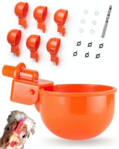 roosty's® chicken waterer cups x6 - chicken water feeder kit, make large chicken waterer 5 gallon diy chicken supplies, chicken water cups, duck quail waterer - bebederos para gallinas,poultry waterer