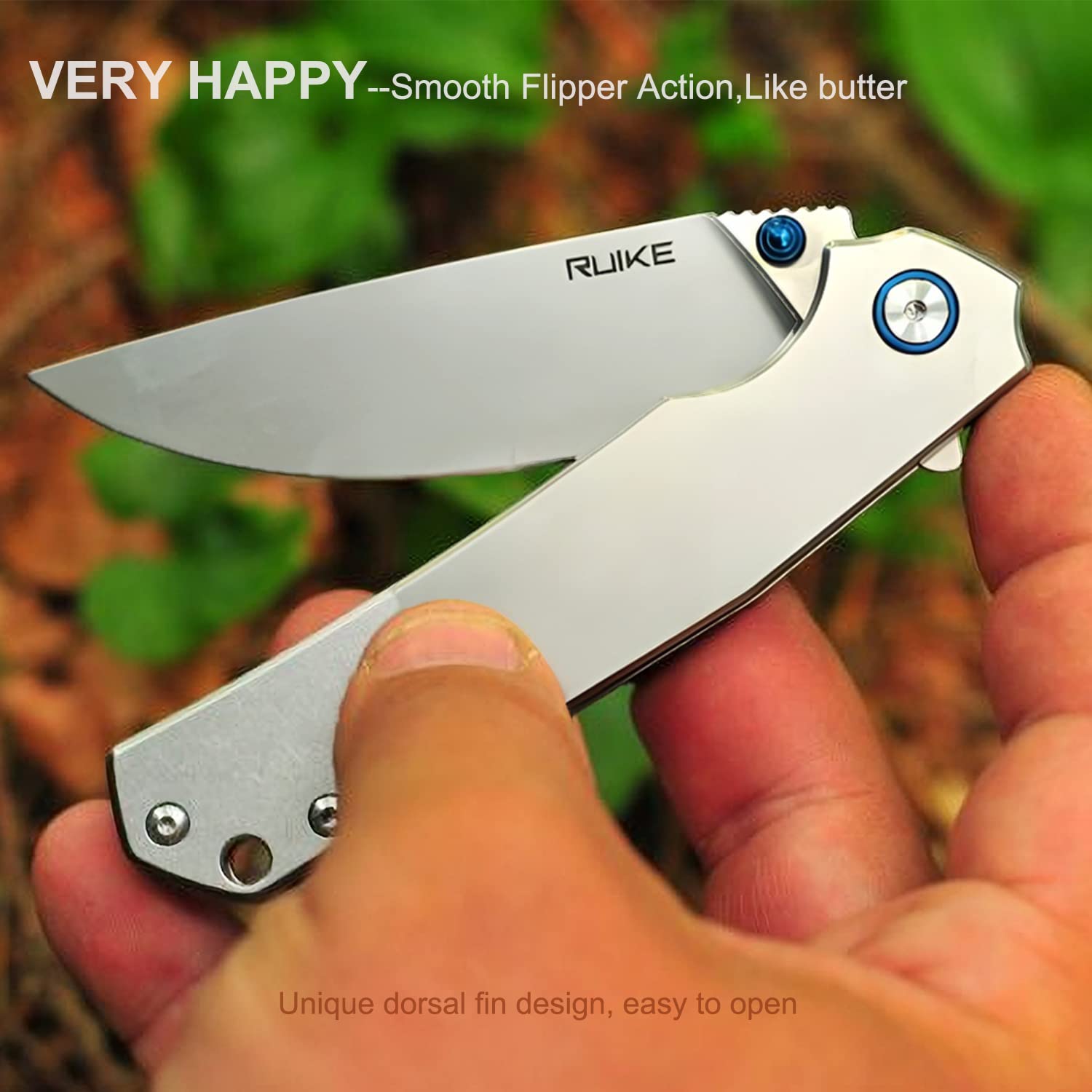 Ruike Tactical Folding Pocket Knife for men,14C28N Stainless Steel Blade,Frame Lock,EDC Small Camping Knives Belt Clip Carry,Lightweight Survival Flipper Microtech Elemental Fishing Gear Tool