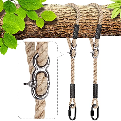 BeneLabel Tree Swing Ropes, Hammock Tree Swings Hanging Straps, Adjustable Extendable, for Outdoor Swings Hammock Playground Set Accessories, 3ft(40"), 2 Pack, Off-White