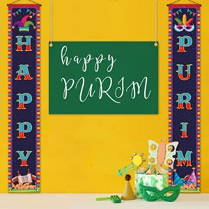 Happy Purim Front Door Banner Jewish Pesach Indoor Outdoor Church Porch Wall Yard Mantle Fireplace Decoration