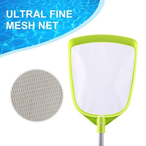 Sepetrel Pool Leaf Skimmer Net with 24-56 Inch Premium Pole,Medium Sized Ultral Fine Mesh Net for Cleaning Pool, Pond,Spa,Hot Tub