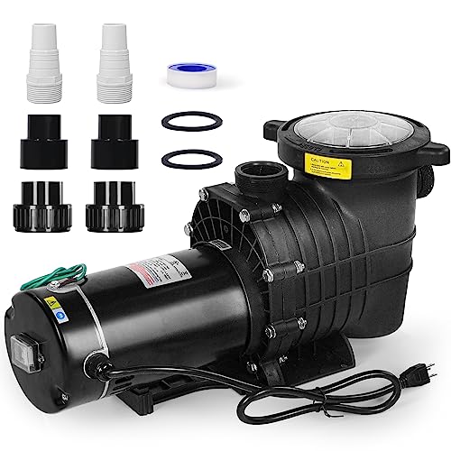 Pool Pump Inground, 2HP 6825GPH Swimming Pool Pump, 110/220V Dual Voltage Inground/Above Ground Pool Pump, Self Primming Pool Pump with Strainer Basket, 1.25" and 1.5" Pipe Fitting