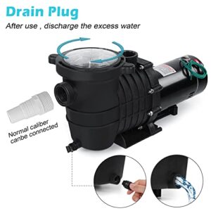 Pool Pump Inground, 2HP 6825GPH Swimming Pool Pump, 110/220V Dual Voltage Inground/Above Ground Pool Pump, Self Primming Pool Pump with Strainer Basket, 1.25" and 1.5" Pipe Fitting