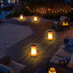 VISOFO Solar Floating Pool Lights for Swimming Pool | Outdoor Waterproof Decorations Solar Powered Flame Led Lamp Inground Pond Flickering Decor Party Event Night Above Ground IP68 (1 pcs)