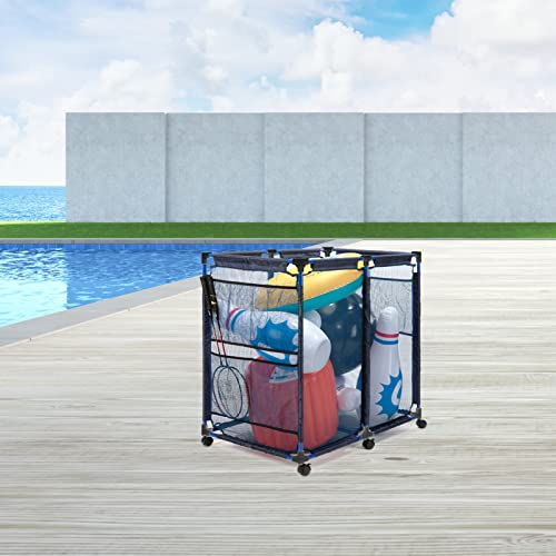 PARANTA Pool Storage Bin, Ball and Toy Mesh Container, Blue(36" x36" x24")