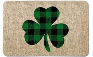 gagec st patricks day door mat shamrock rug holiday indoor doormat entrance rugs farmhouse home kitchen decoration floor front door mat outdoor 17 x 27 inch