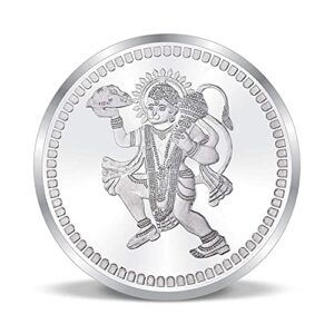 precious moments silver coin of hanuman ji/ religious coin of bajrangbali (10 gram pack of 1)