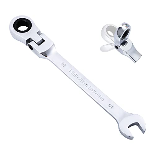 B4B BANG 4 BUCK 10mm Ratcheting Combination Wrench,Metric Flex Head Ratcheting Wrench Spanner with 72 Tooth and 5° Movement Chrome Vanadium Steel Gear Wrench